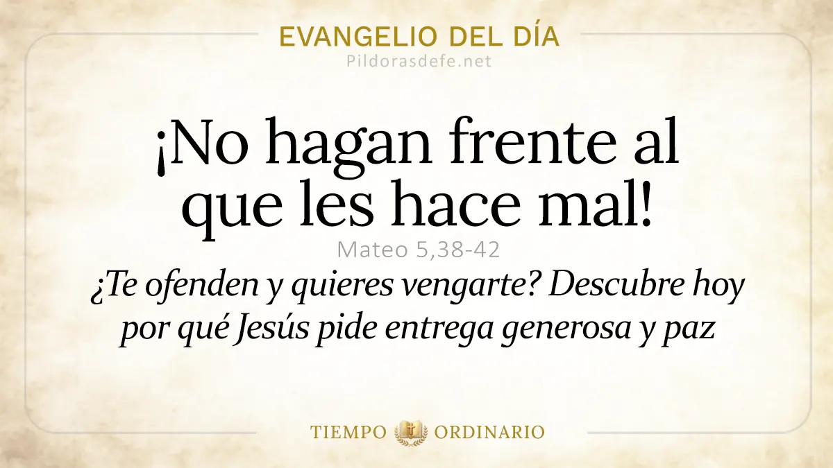 Evangelio de hoy Lunes 15 de junio 2026: San Mateo 5,38-42